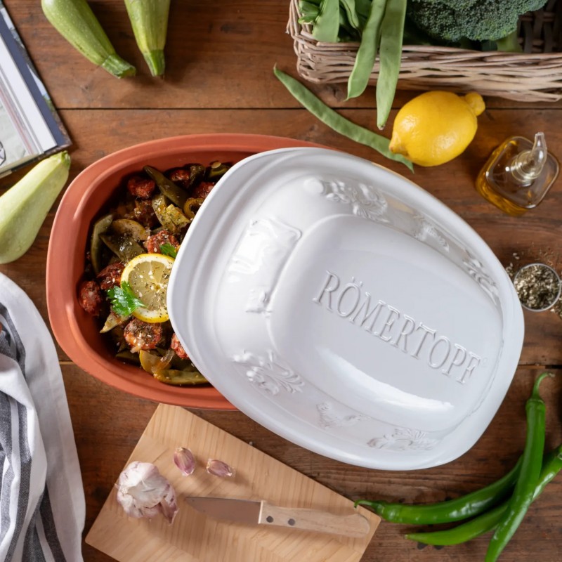 Molinis kepimo indas Römertopf RUSTICO 3L Baltas